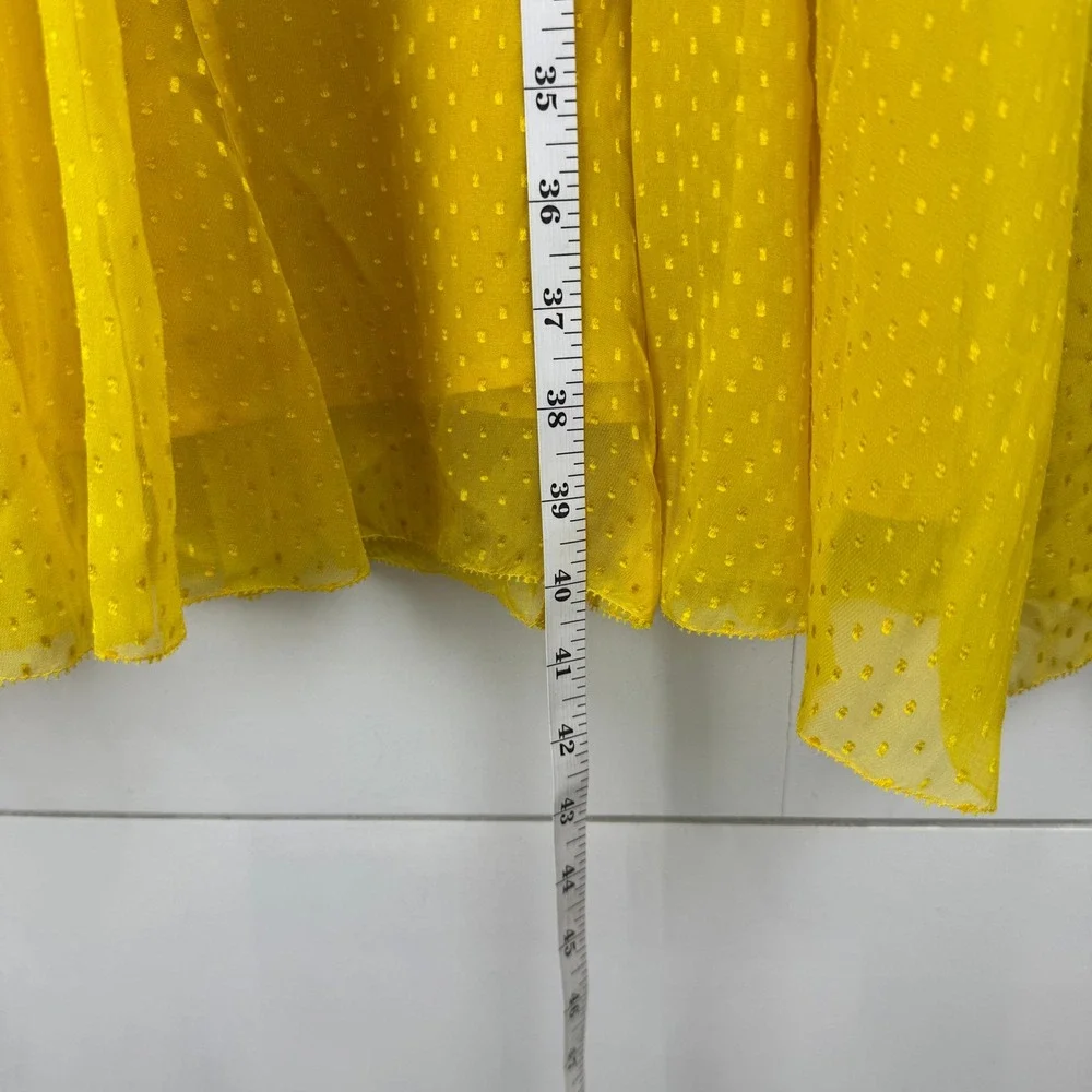 LK Bennett | Dresses | Lk Bennett London Hally Mustard Silk Dot Midi ...
